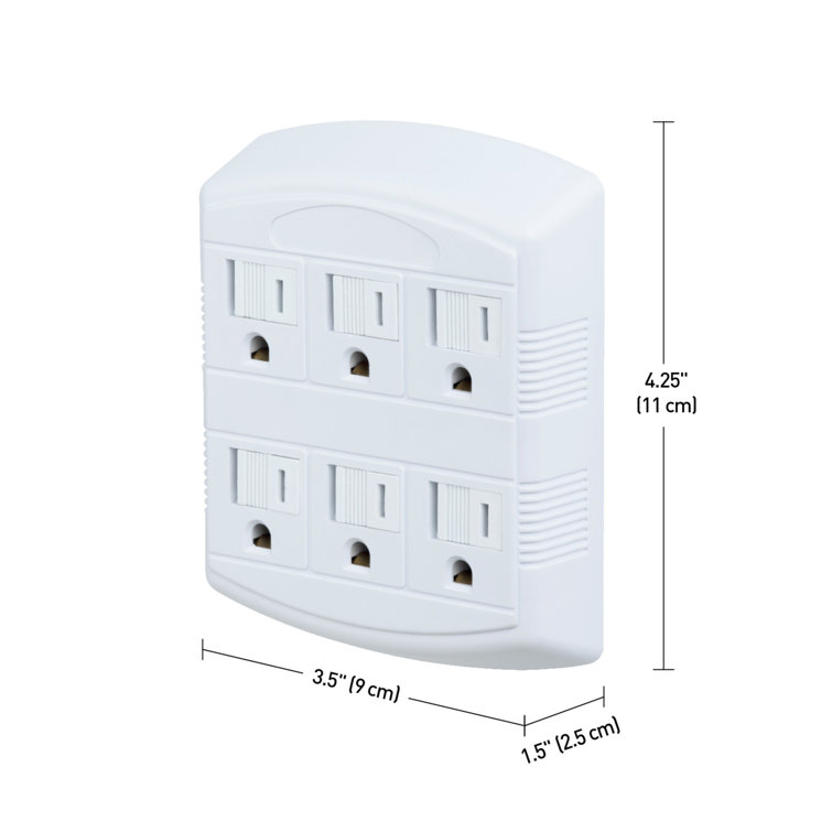 Globe Electric Company 15-Amp Standard Tamper Resistant Quadplex Outlet ...