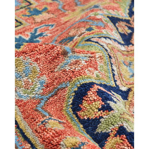 Langley Street Centerview Handmade Hand-Knotted Red/Blue/Yellow/Navy ...