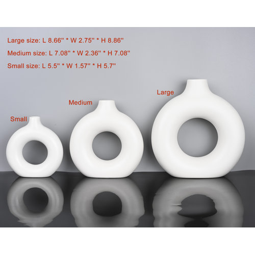 Ivy Bronx Elsia 3 Piece Handmade Ceramic Table Vase | Wayfair