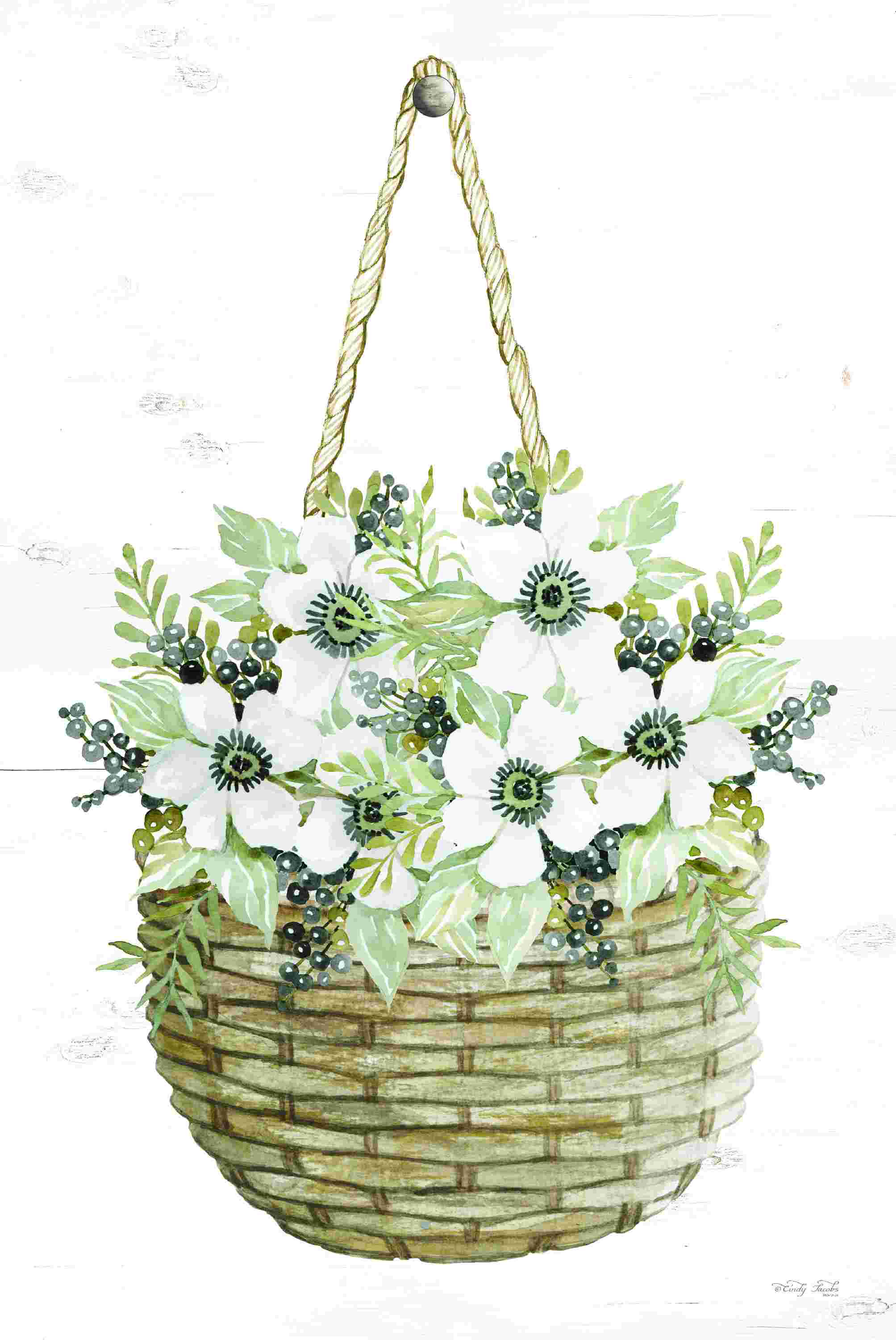 Red Barrel Studio® Basket Of Poppies On Canvas Painting | Wayfair