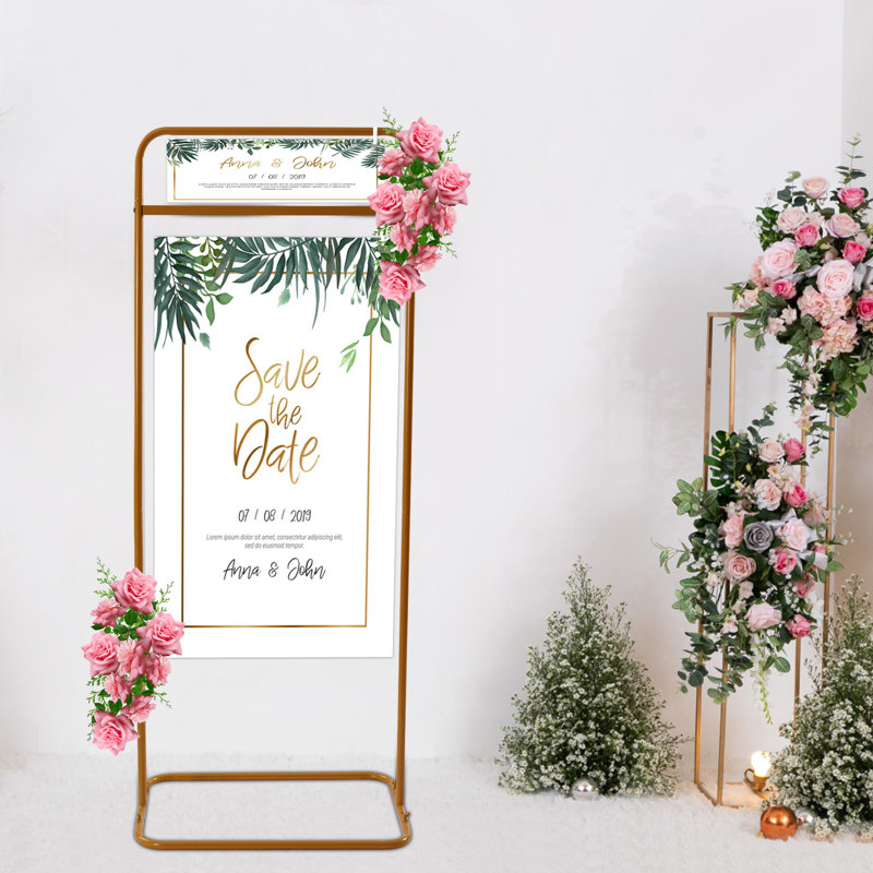 YaoTown 4.9Ft Iron Welcome Sign Frame Metal Wedding Arch Stand ...
