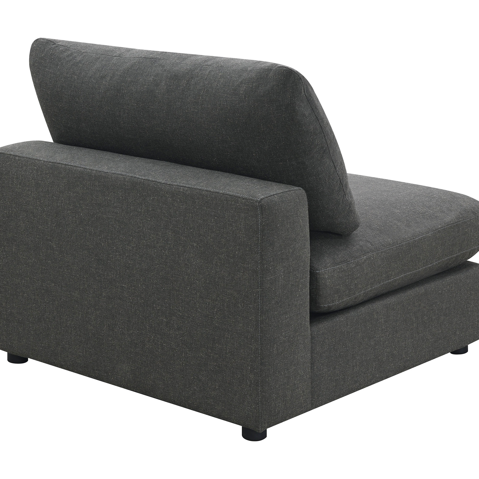 Mercer41 Armless Chair In Charcoal Upholstery, Modular Construction For ...