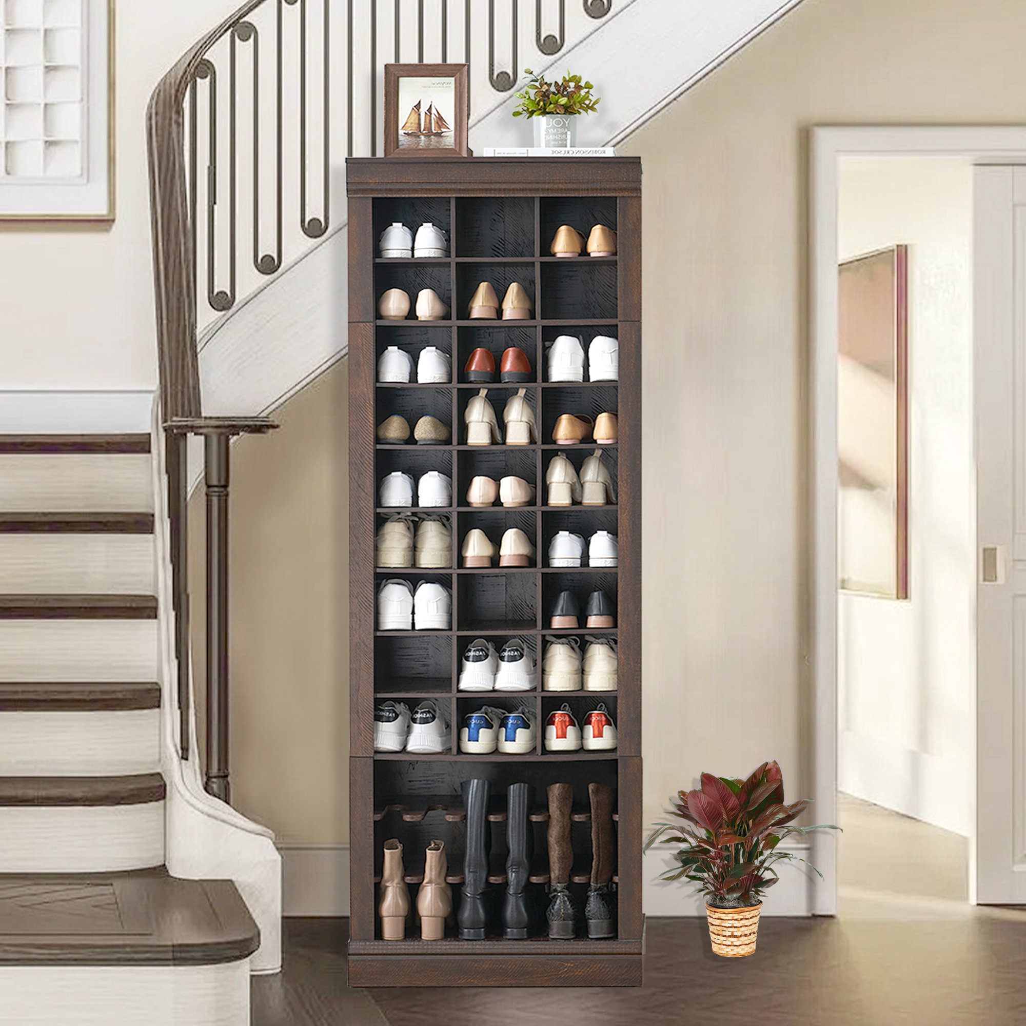 Lark Manor™ 10-Tier Entryway Shoe Storage Cabinet With 27 Cubbies And ...