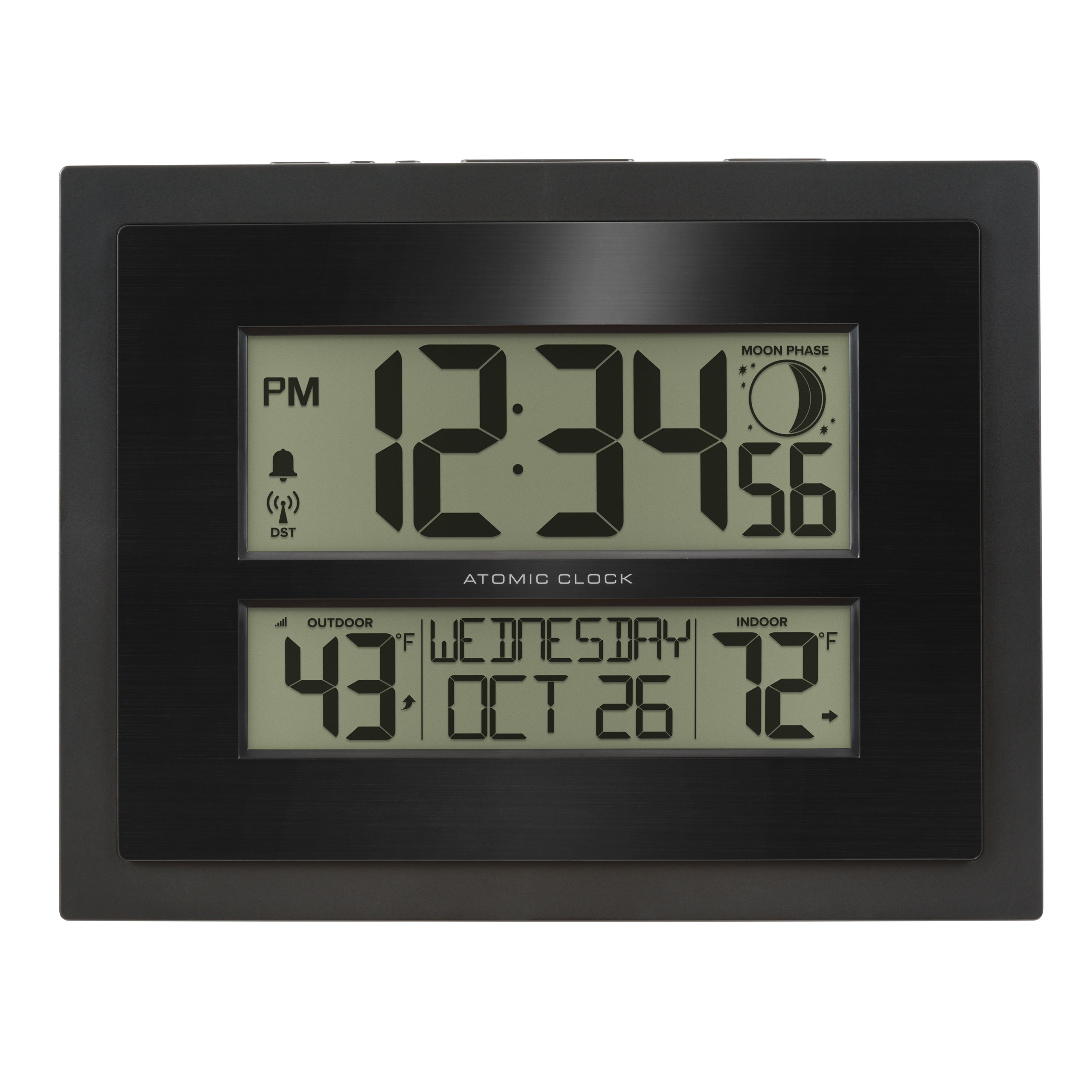 Ebern Designs Danaisa Atomic Digital Clock with Outdoor Temperature and ...
