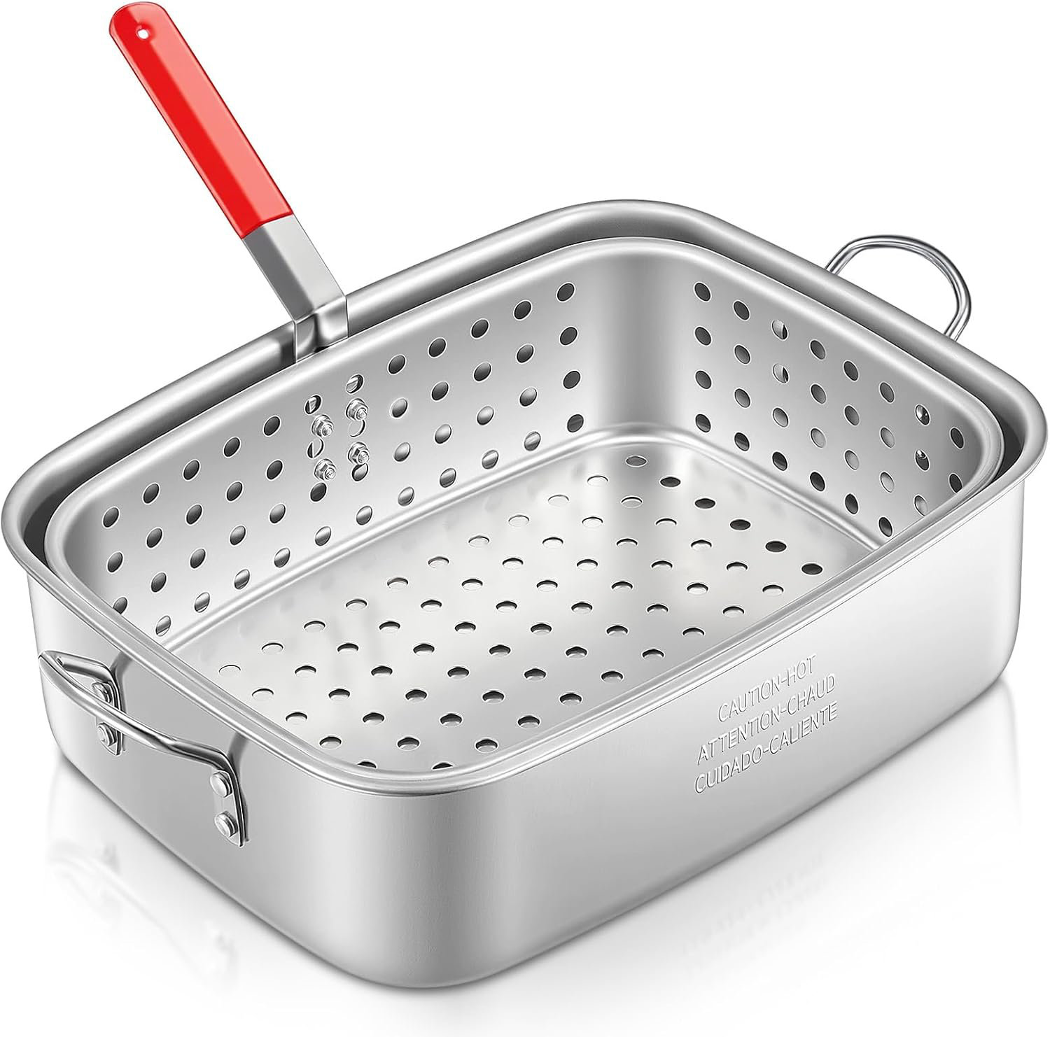 FOHERE 18qt Aluminum Deep Fryer Pot With Basket, Outdoor Fish Fryer Pot ...