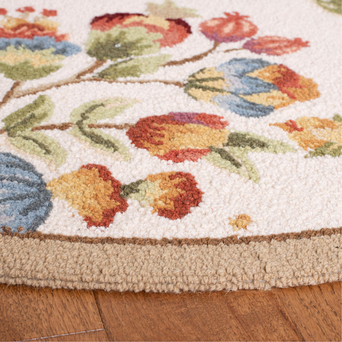 Lark Manor Hollander Floral Handmade Looped Wool Area Rug & Reviews ...