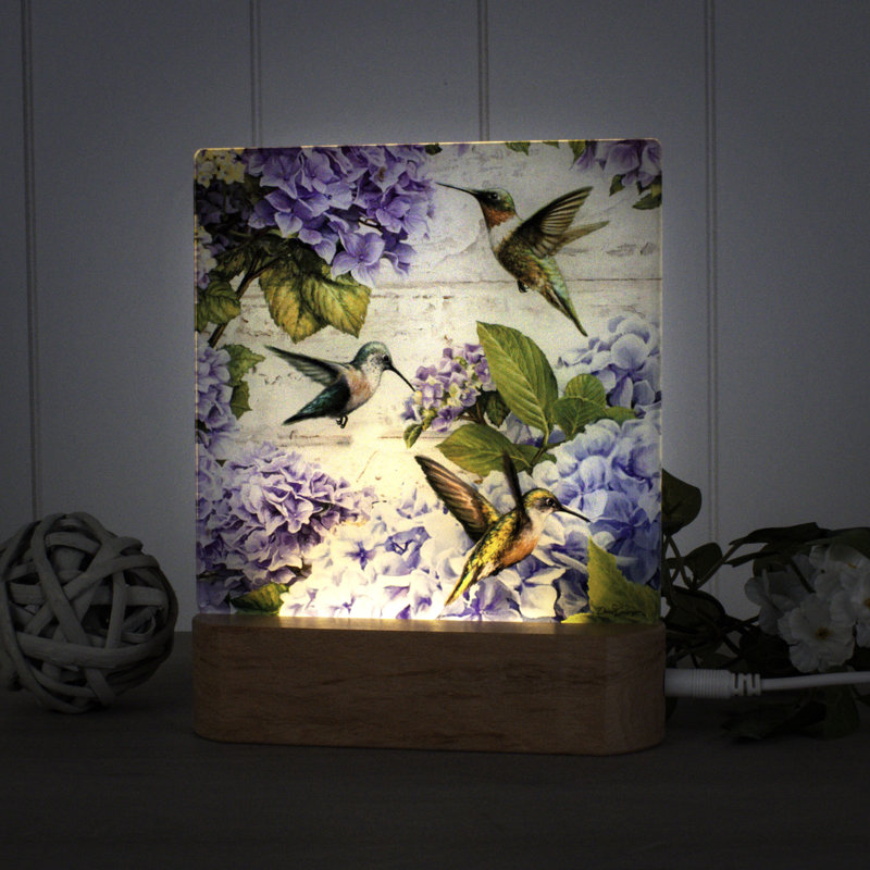 Glow Decor Hummingbird Garden Night Light | Wayfair