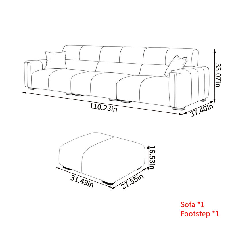 KANGLY Minimalist modern in-line sofa set | Wayfair