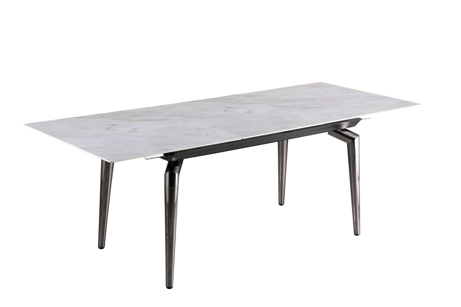 Chintaly Imports Marbleized Sintered Stone Top Table w/ Pop-up ...