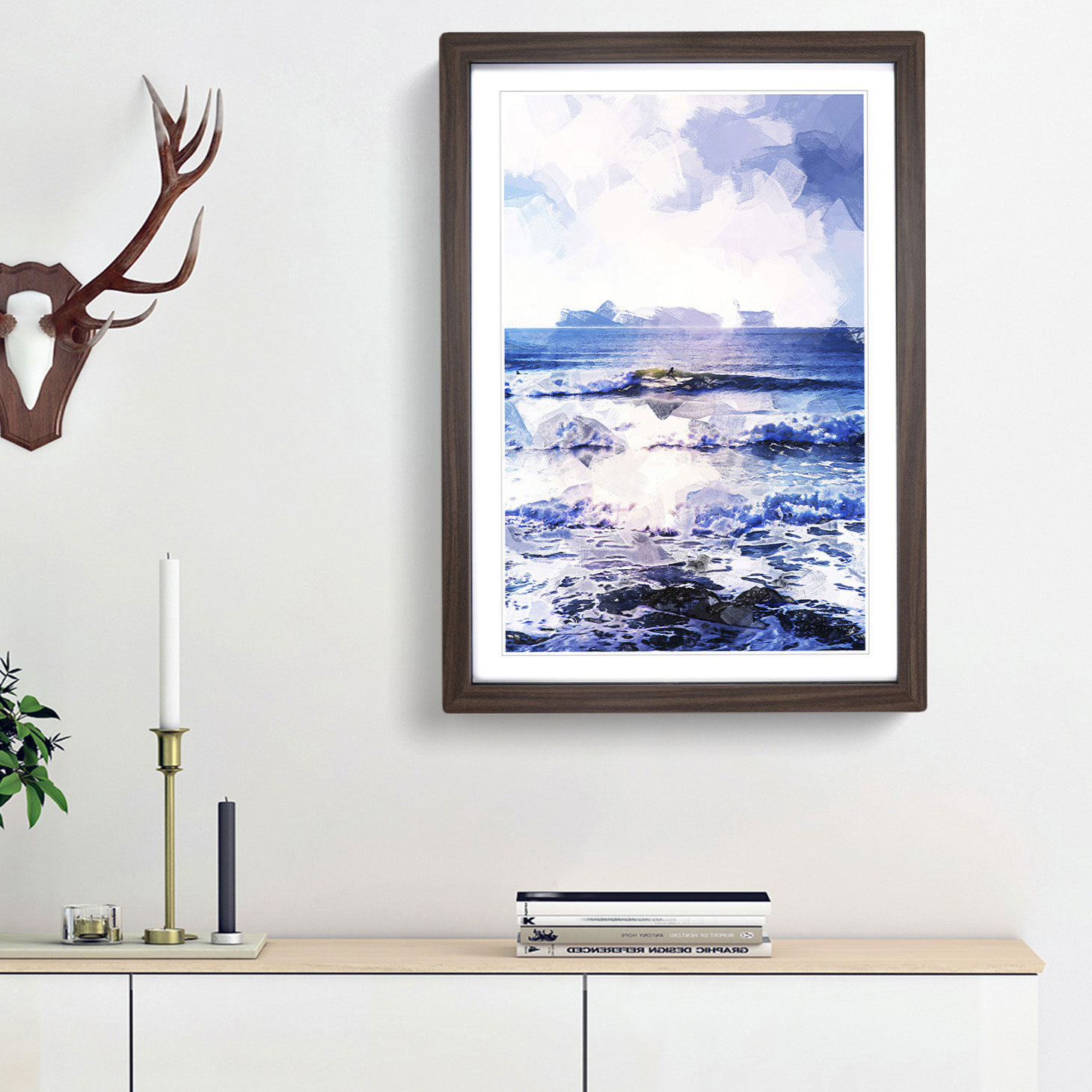 East Urban Home Surfing in Rhode Island in Abstract - Picture Frame ...