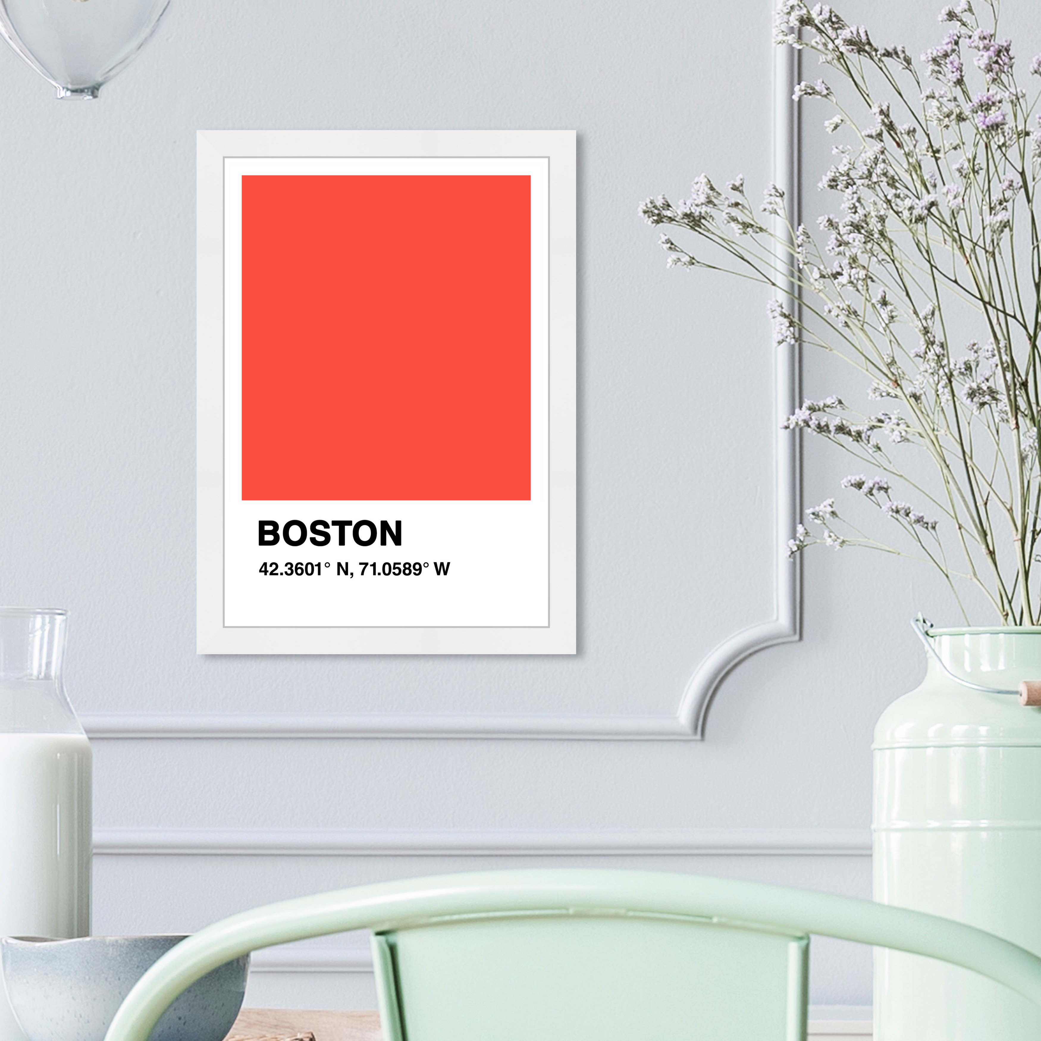 Trinx Boston Color Swatch - Picture Frame Textual Art Print on Paper ...