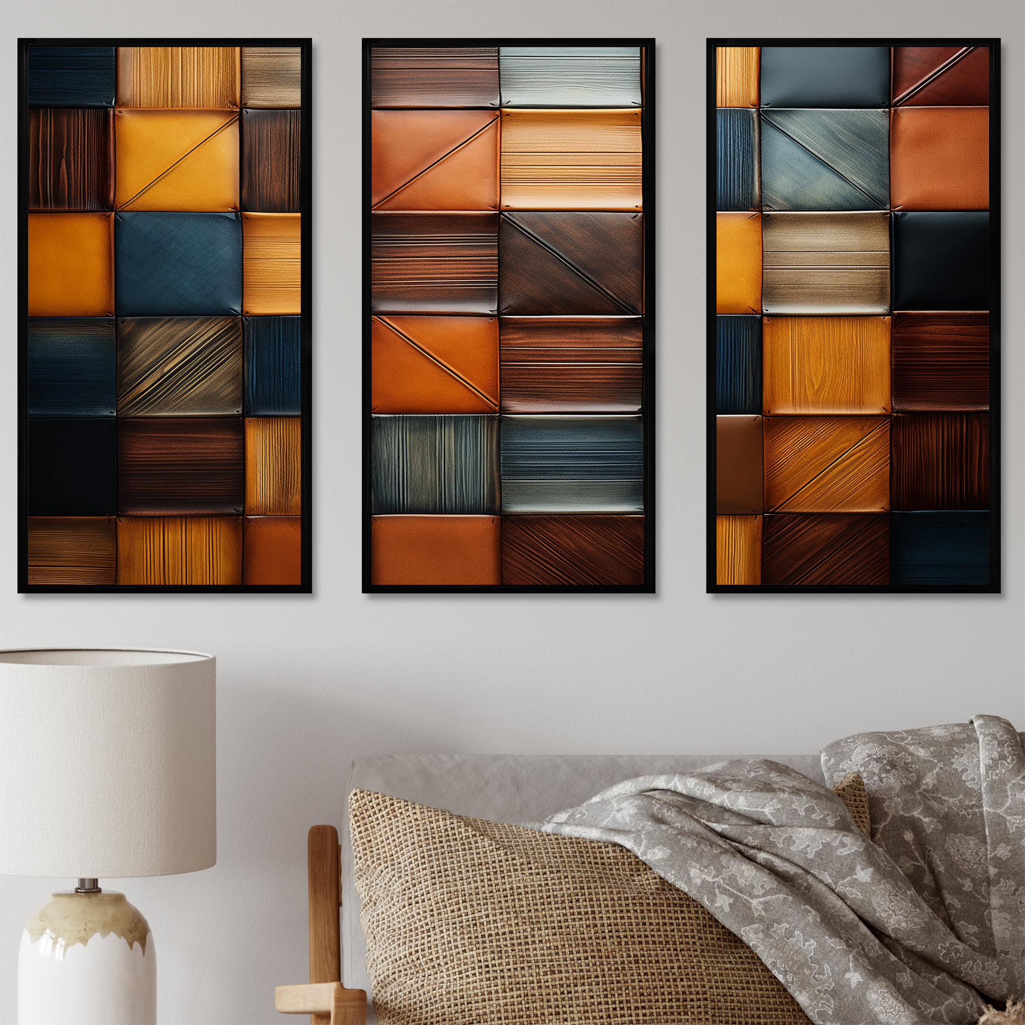 Ivy Bronx Colourful Earth Colours Tiles VI - Boho Mosaic Wall Art Decor ...