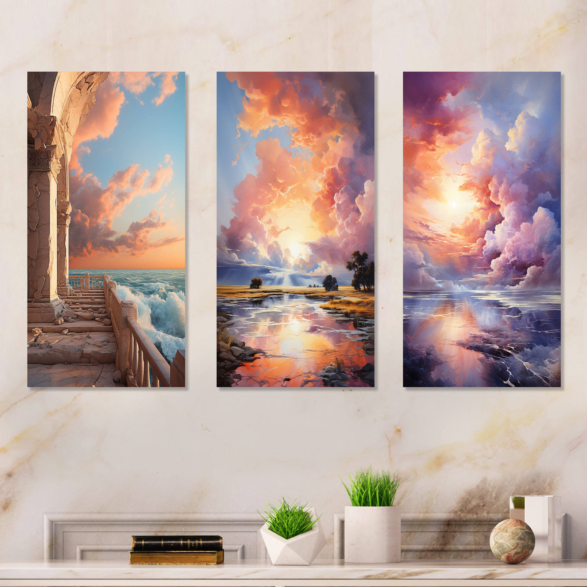 Latitude Run® Echoes Of Magical Firmament - Sky Canvas Prints Set Of 3 | Wayfair