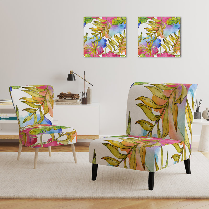 East Urban Home Tropical Foliage IV - Mid-Century Upholstered Slipper ...