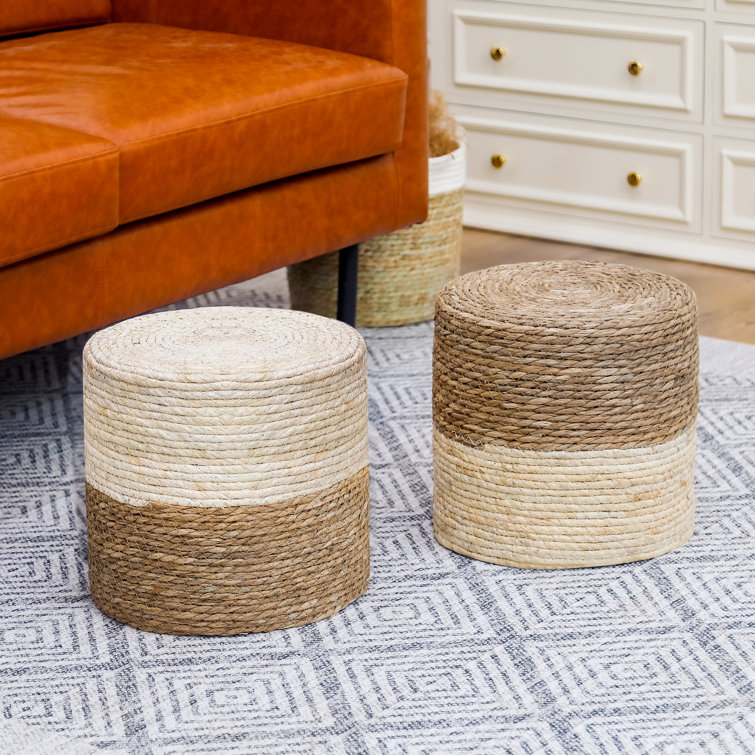 Highland Dunes Analuz 11.8" Wide Cylinder Footstool Ottoman & Reviews ...