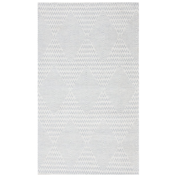 Canora Grey Tyishia Lerch Handwoven Silver/Ivory Area Rug & Reviews ...