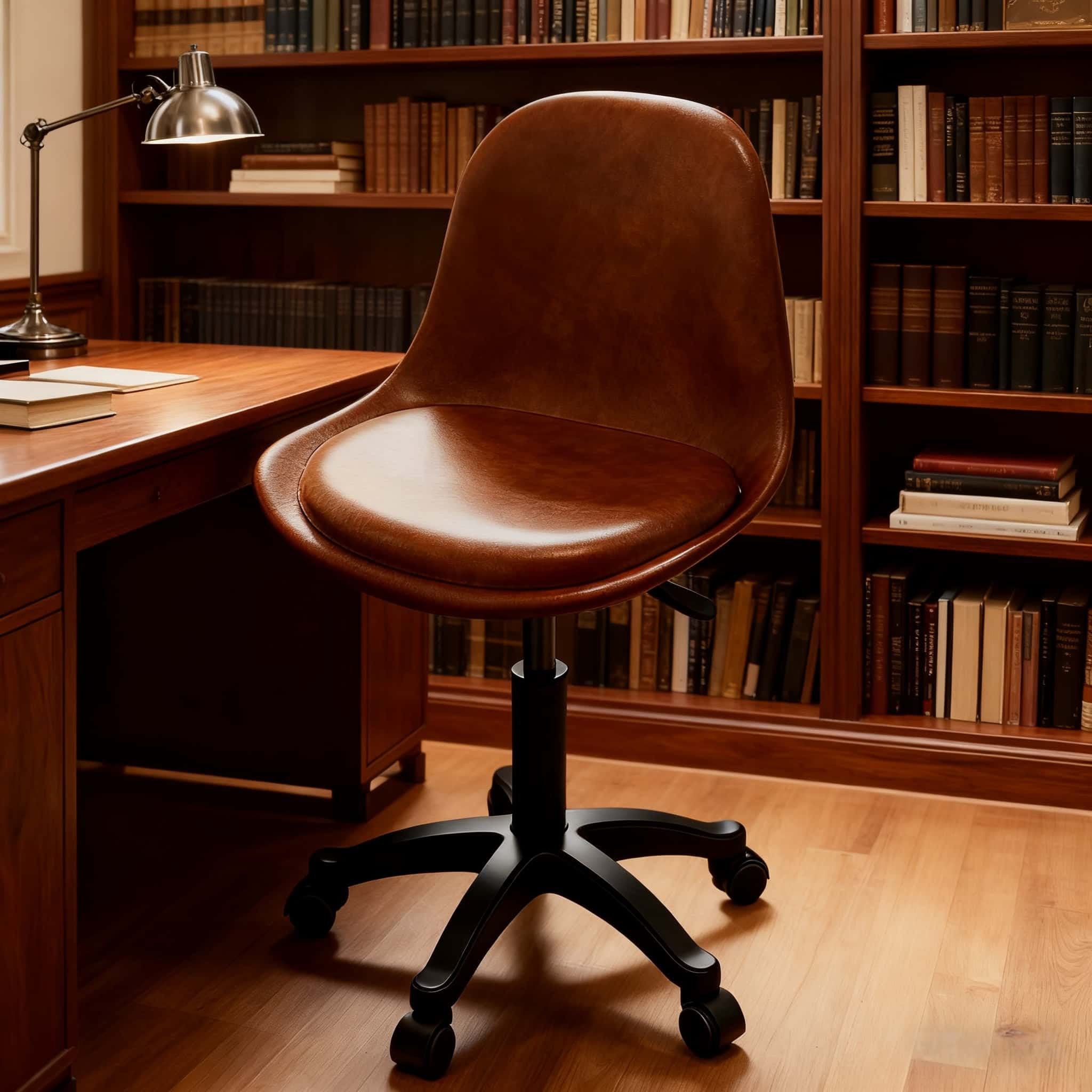 Inbox Zero Plastic Office Chair Armless Task Vanity Chair With Height ...