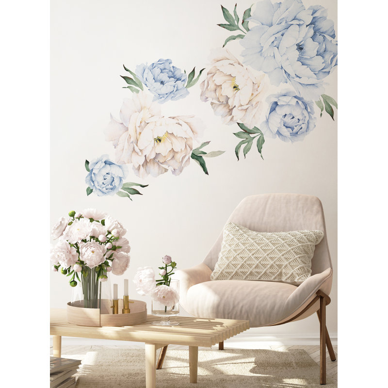 Red Barrel Studio® Peony Flower Wall Stickers | Wayfair