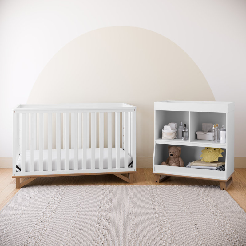 Storkcraft Santa Monica Crib and Modern Changing Table 2-Piece Nursery ...
