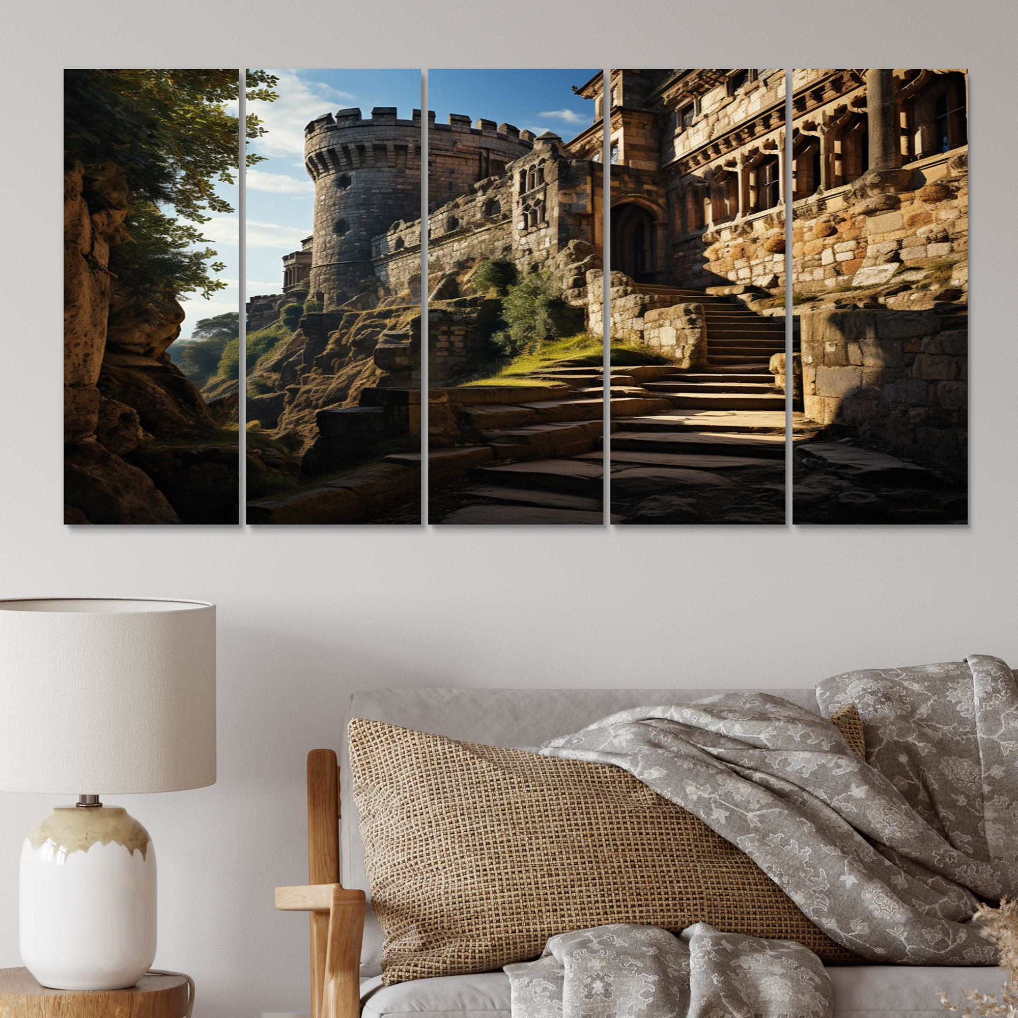 Design Art 5 Castles Dramatic Shadows High I Wall Decor Set Metal | Wayfair