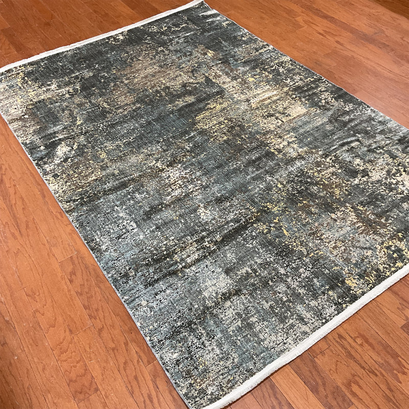 17 Stories Abstract Design Wool & Silk Rug | Wayfair