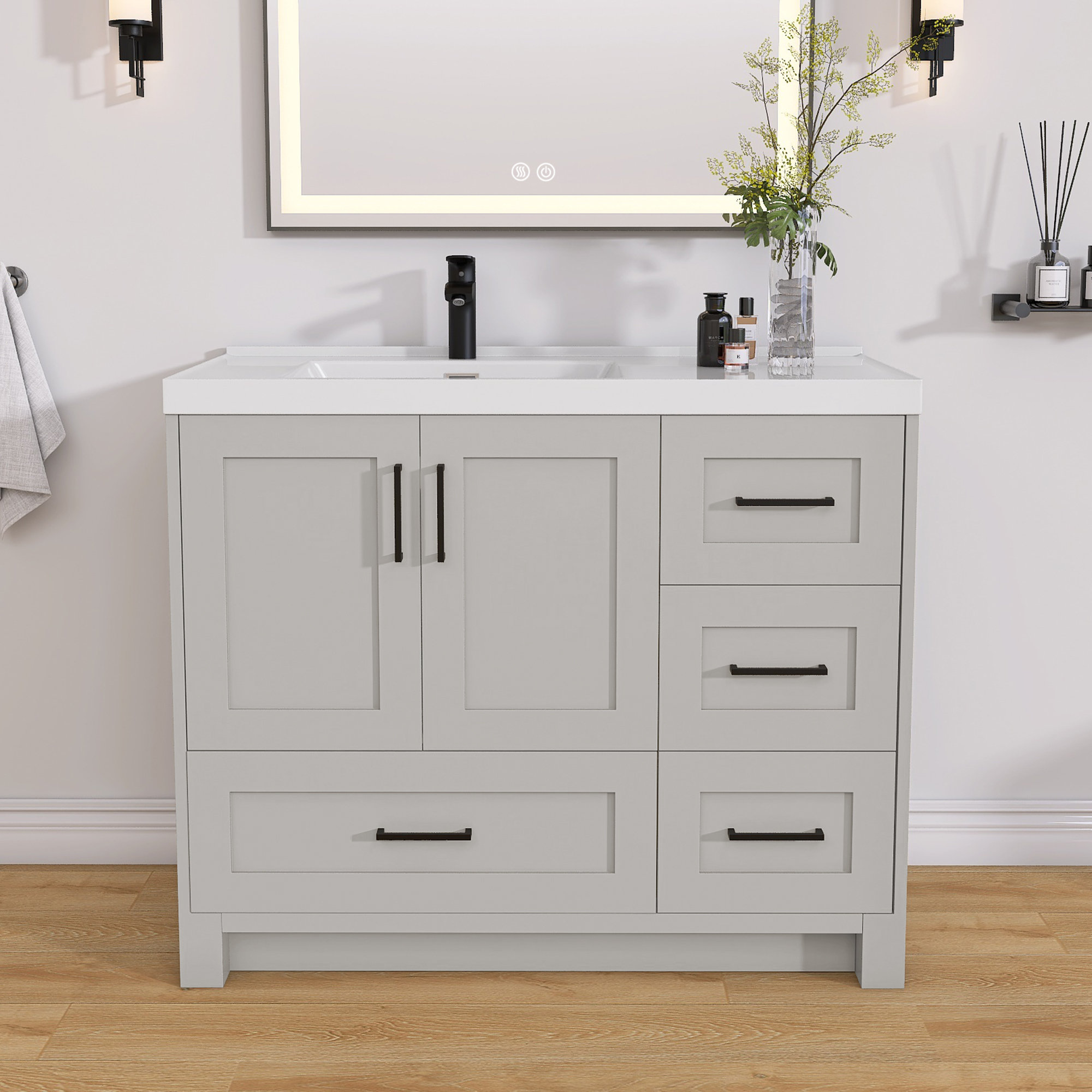 Latitude Run® Larique 42'' Freestanding Single Sink Bathroom Vanity ...