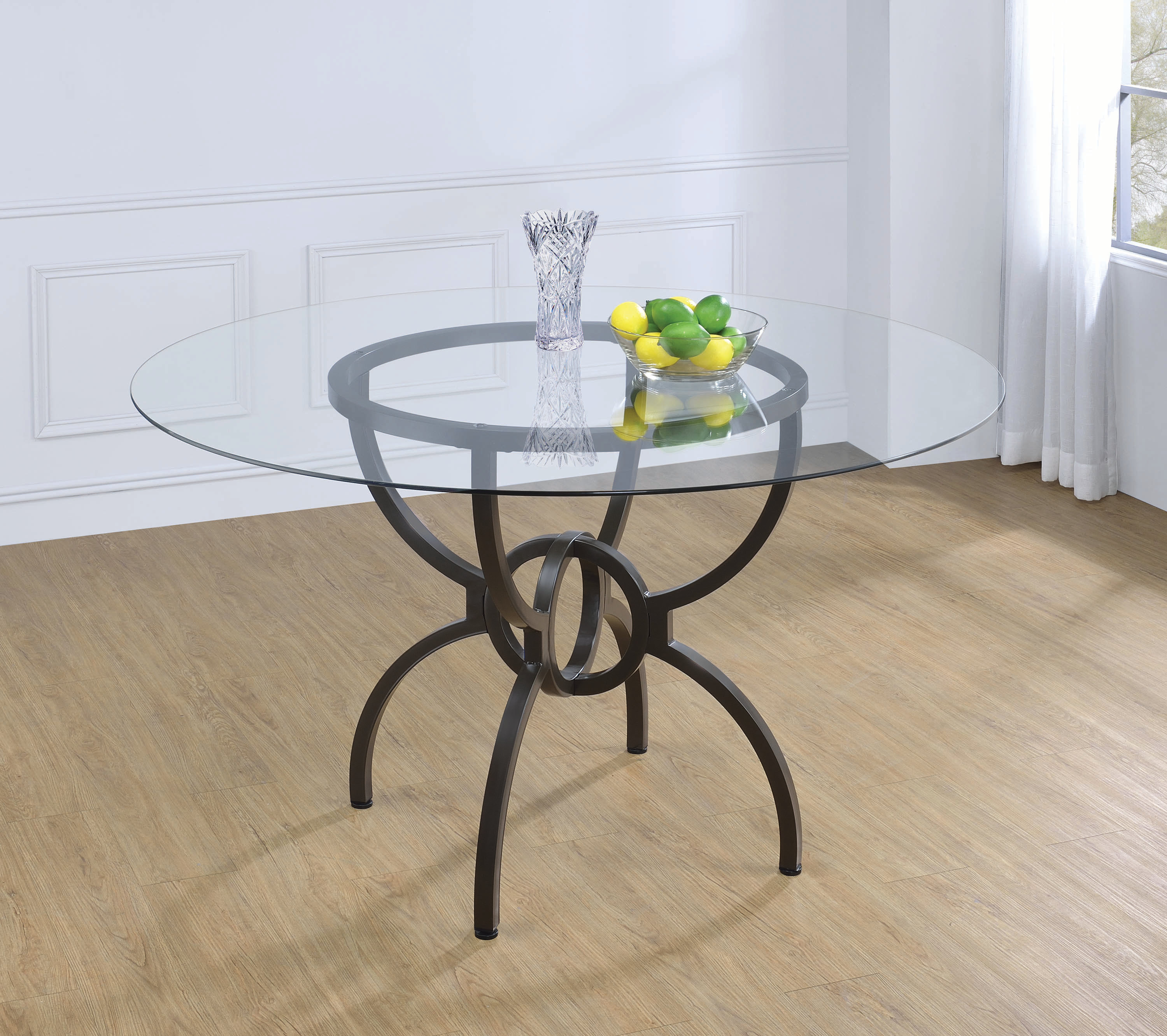 Mercury Row® Hayek Round Metal Dining Table Base Gunmetal | Wayfair