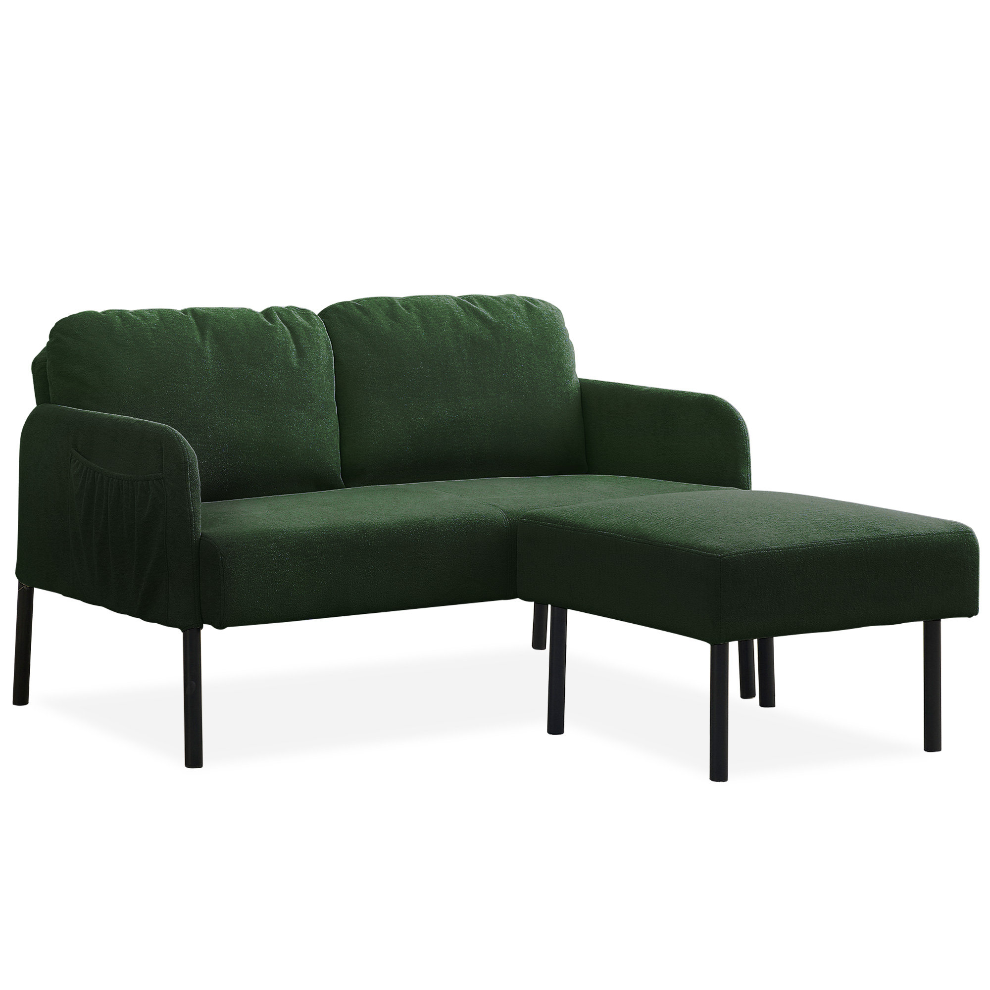 Latitude Run® Modern L-Shaped Polyester Fabric Sofa with Ottoman | Wayfair
