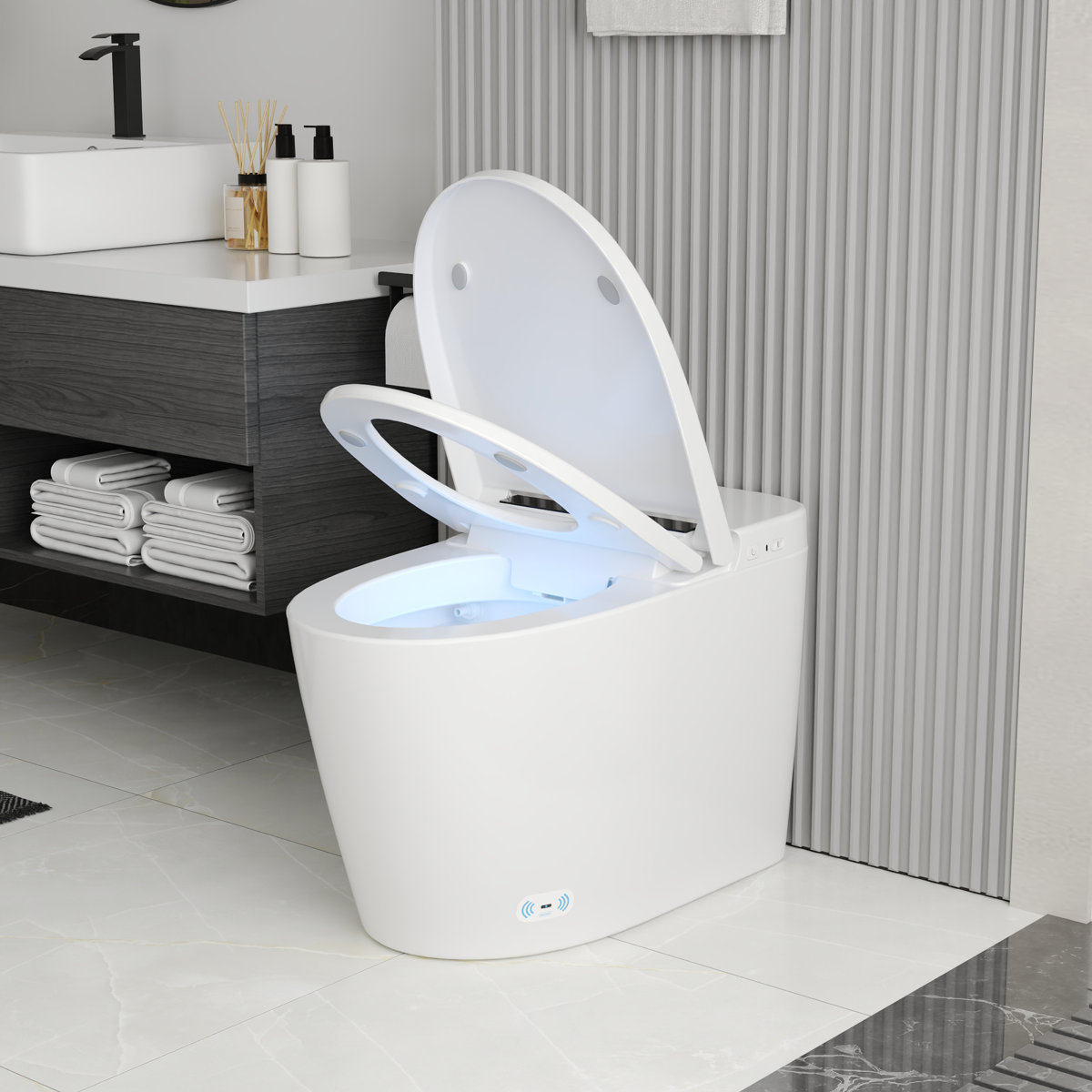 DeerValley Smart Toilet, Auto Flush, Heated Seat, Tankless One-Piece ...