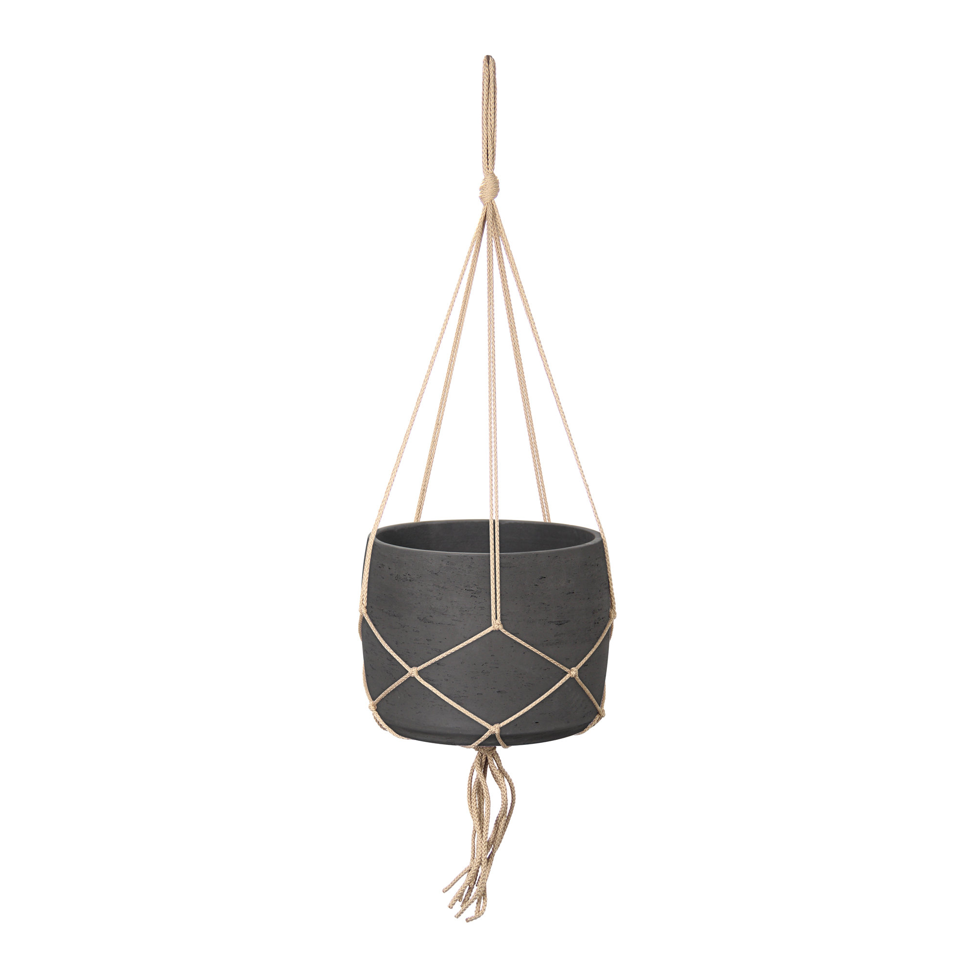 Gracie Oaks Meentke 11" Wide Craft Hanging Pot With Netting | Wayfair