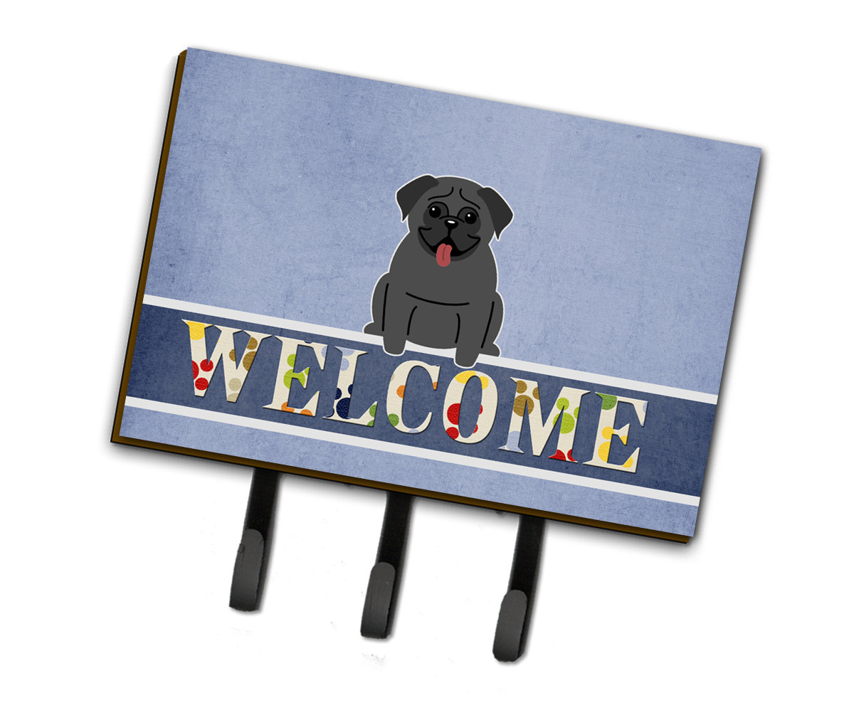 East Urban Home Pug Welcome Leash or Key Holder | Wayfair