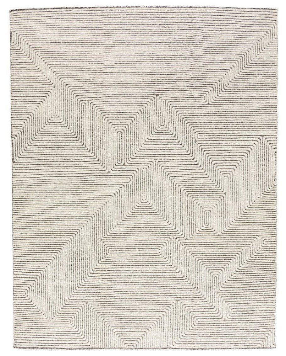 Tufenkian Plateau Hand-Knotted Wool Neutral/White Area Rug | Perigold