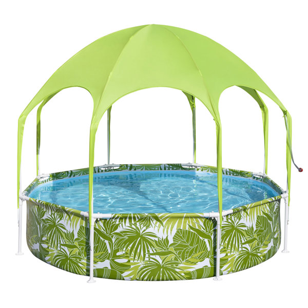 H2OGO! 1.6' x 8' Plastic Frame Set Pool | Wayfair