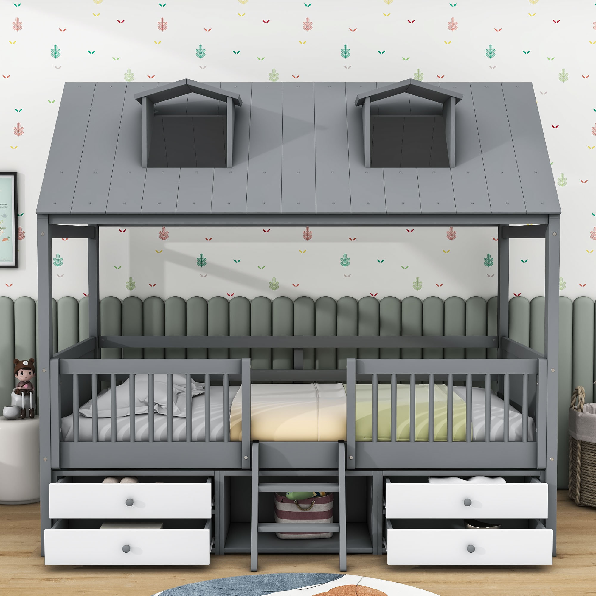 Harper Orchard Upminster 4 Drawers Wood Loft Bed with Ladder | Wayfair