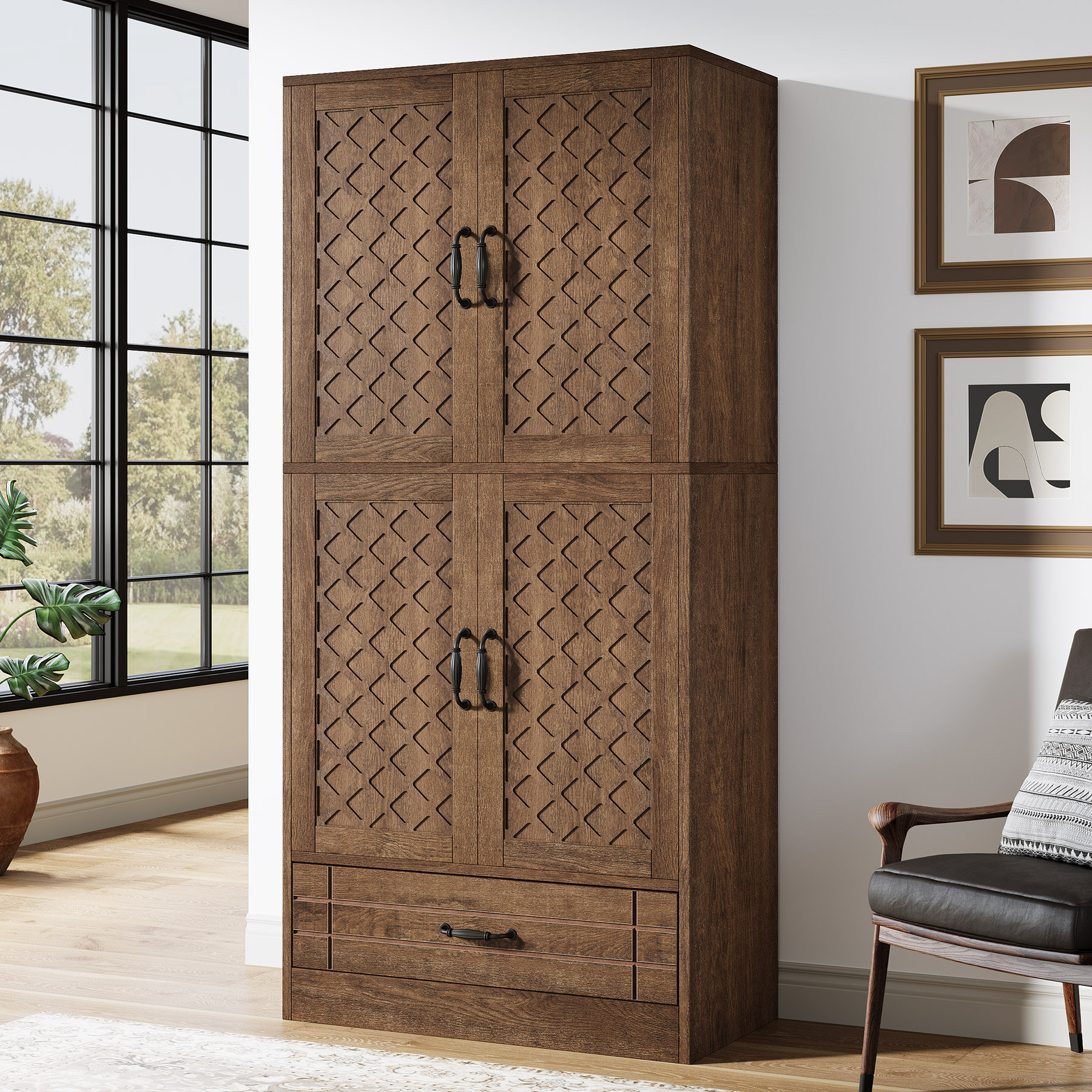 Millwood Pines 70 "Standard Storage Bookcase with Door and Drawer ...