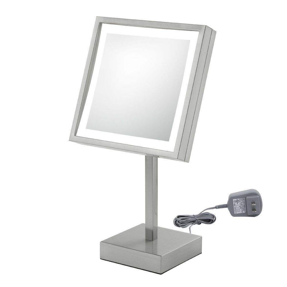 Aptations Single Sided Square Free Standing 3x Magnification LED Mirror ...