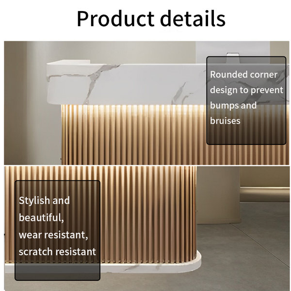 OX Art Reception Desk Multifunctional Computer Desk, Front Desk Table ...