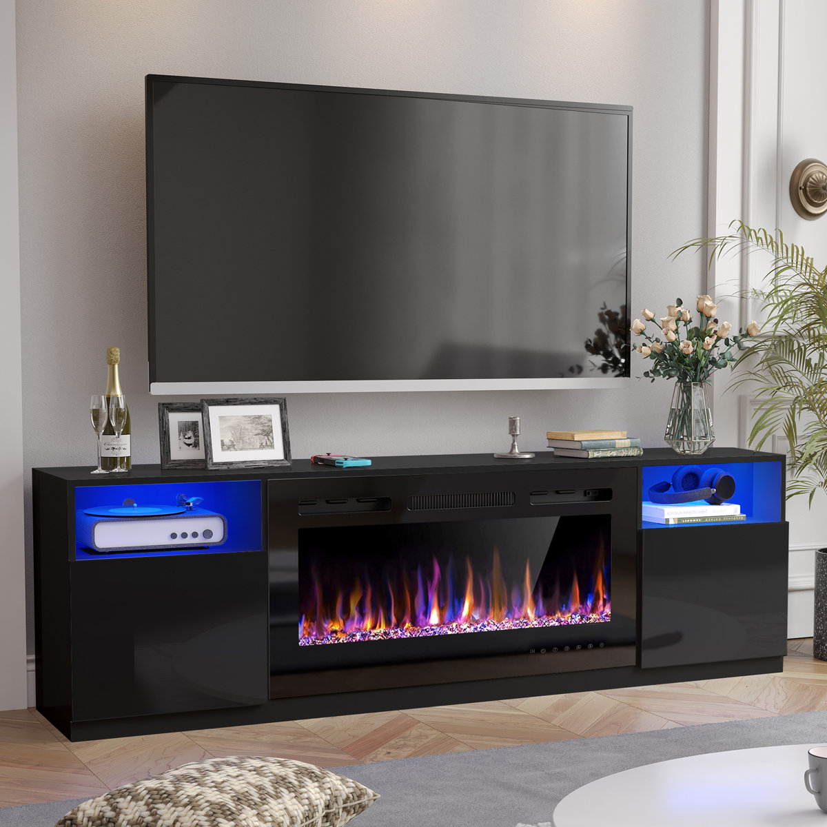 Ivy Bronx 70" Fireplace TV Stand for TVs Up to 80" with 36" Electric ...