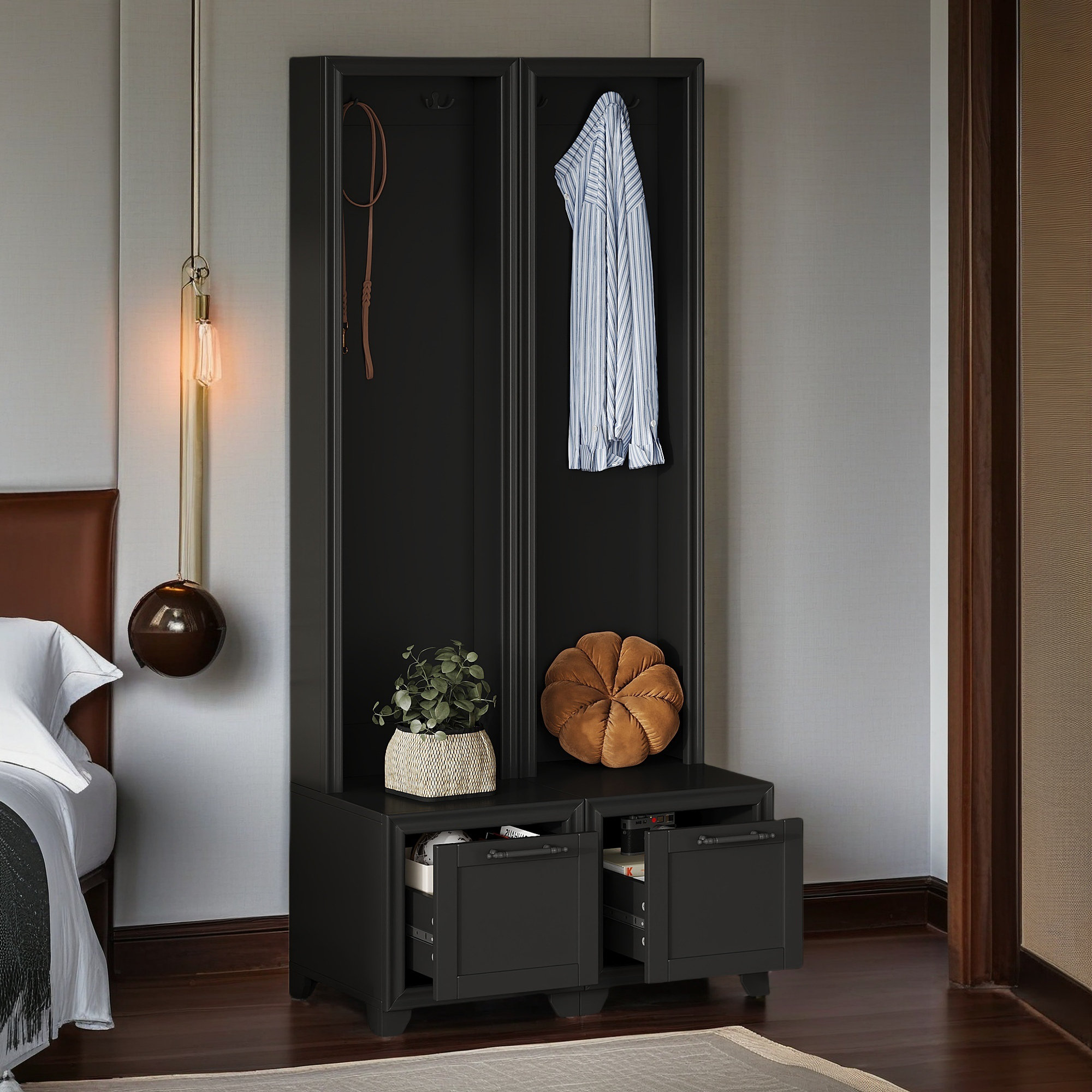 Lark Manor™ Elegant Free Standing Hall Tree Set Of 2, Multifunctional 3 ...