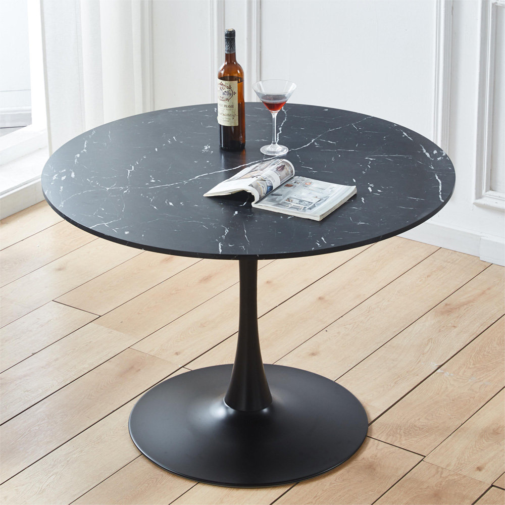Brayden Studio® Black Marble Color Top Dining Table | Wayfair