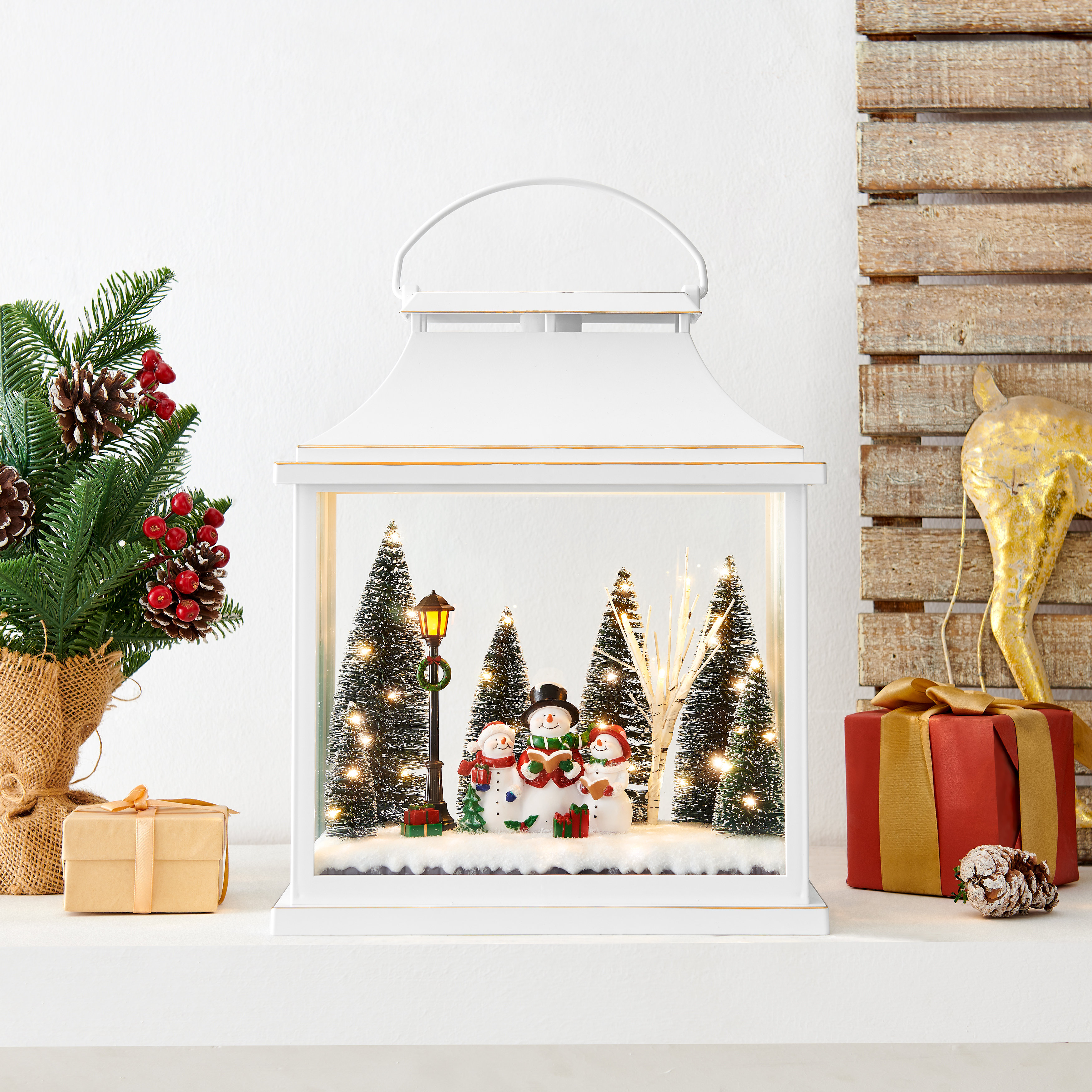 The Holiday Aisle® Tabletop White Christmas Holiday Winter Scene ...