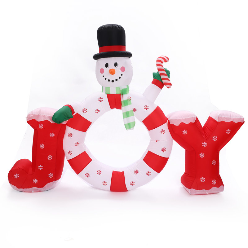 The Holiday Aisle® Snowman Joy with LED Lights Inflatable & Reviews ...
