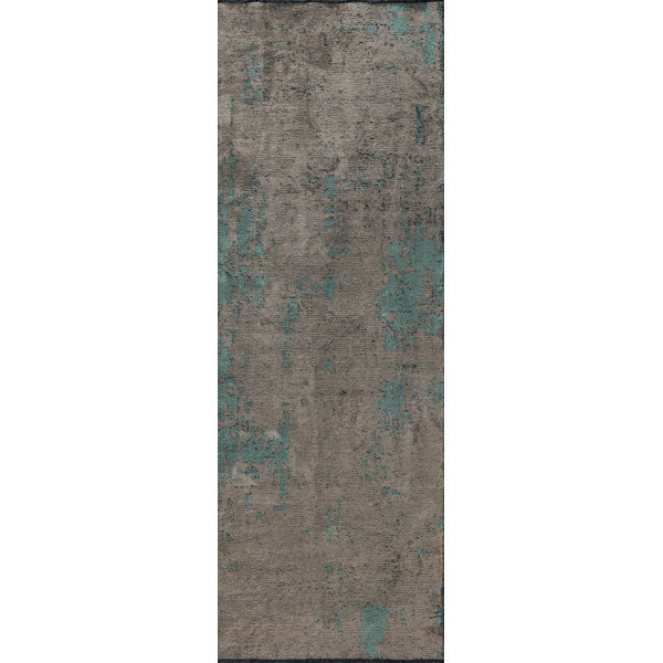 Woven Concepts Rapture Gray/Aqua Abstract Luxury Area Rug | Wayfair