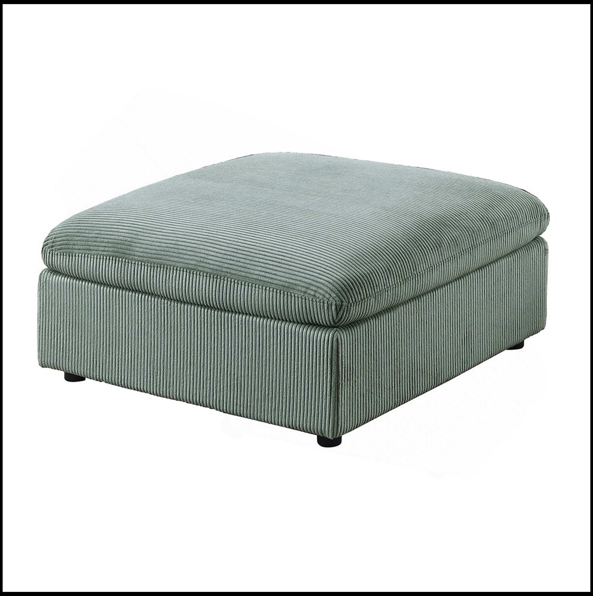 Corrigan Studio® Modern Corduroy Ottoman With Soft Cushion And Wood ...
