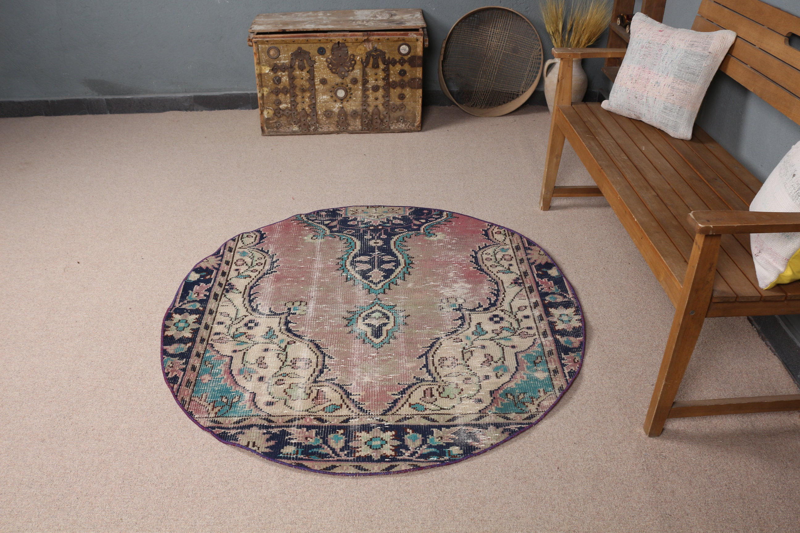 Bungalow Rose Anatolian Style Pastel Round Rug Perfect For Accenting ...