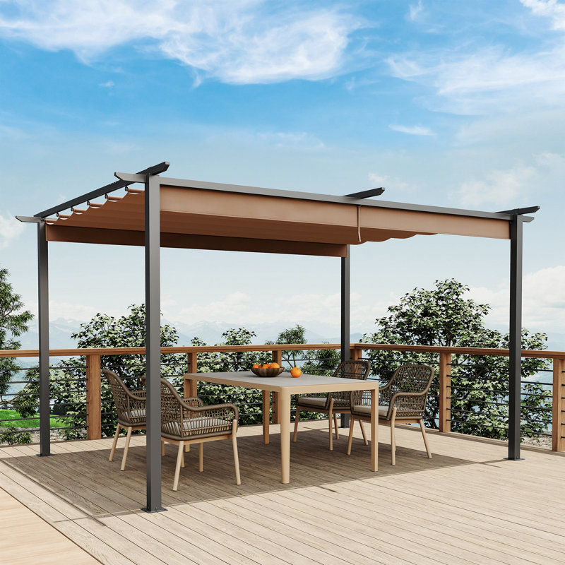 Lausaint Home Aluminum Pergola with Canopy | Wayfair