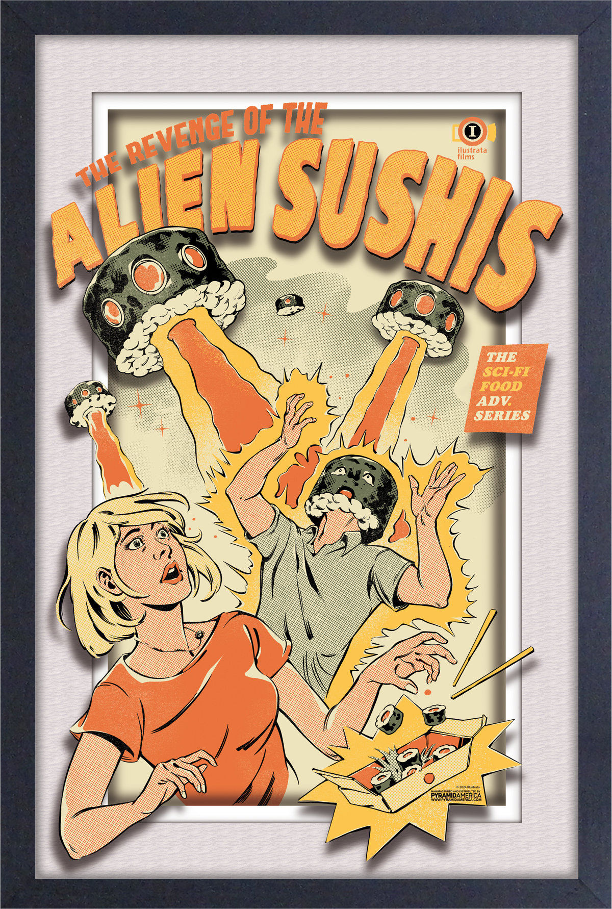 Ebern Designs Ilustrata- Alien Sushi 11x17 Under Plexi Framed Poster ...