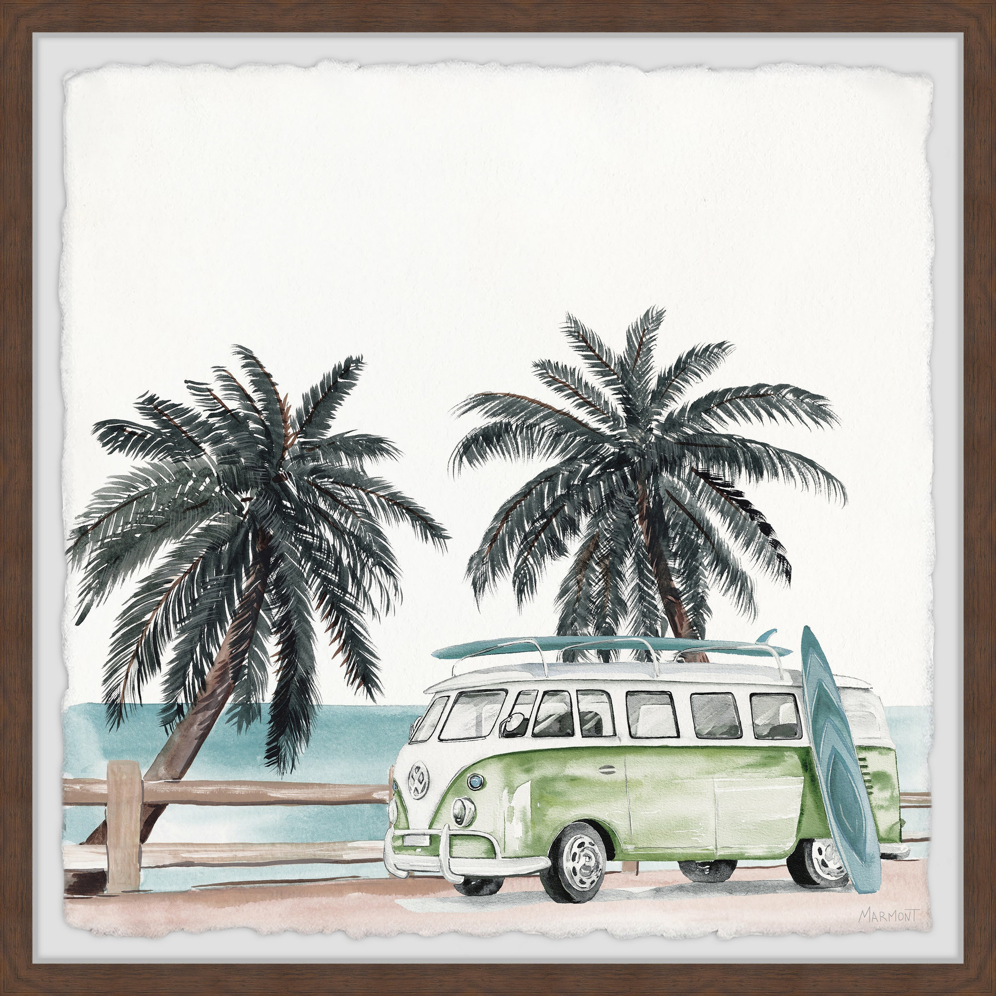 Sunside Sails Jake Vintage Camper Van Framed Print | Wayfair