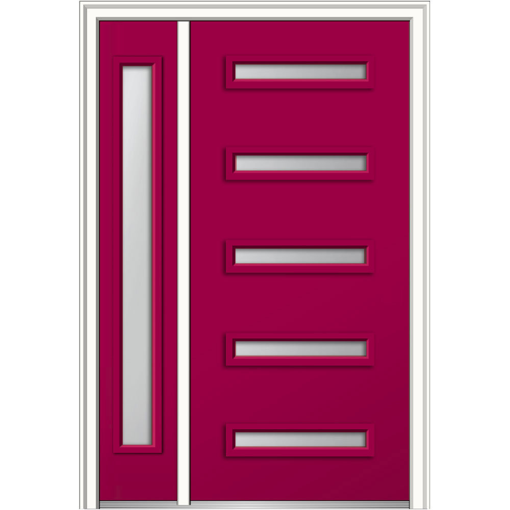 MMI DOOR 5-Lite Spotlight with One Sidelite Painted Steel Prehung Front ...