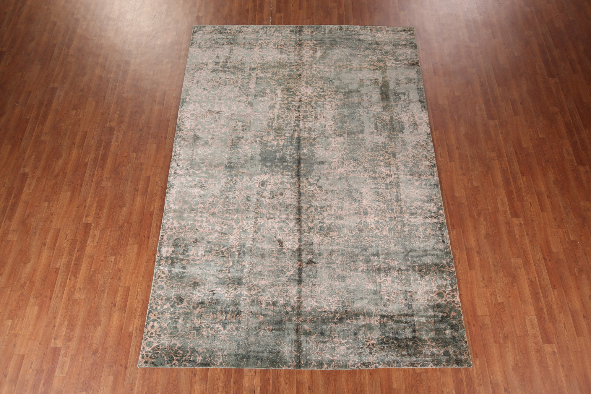 Williston Forge Handmade Green Abstract Modern Area Rug 8x11 | Wayfair